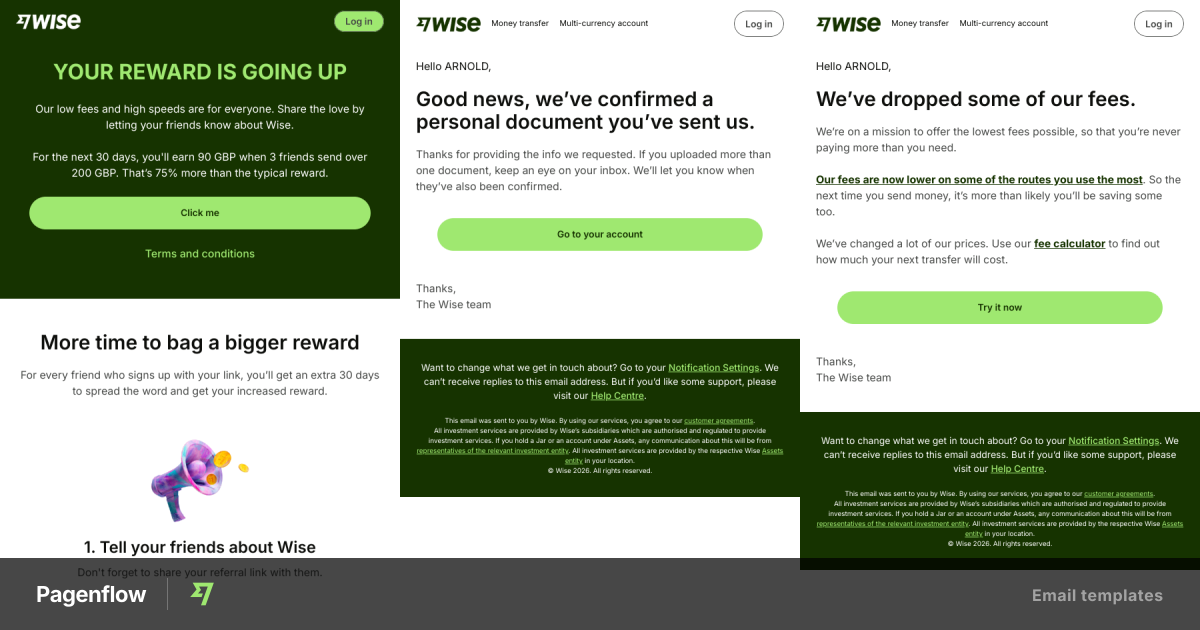 Wise email templates
