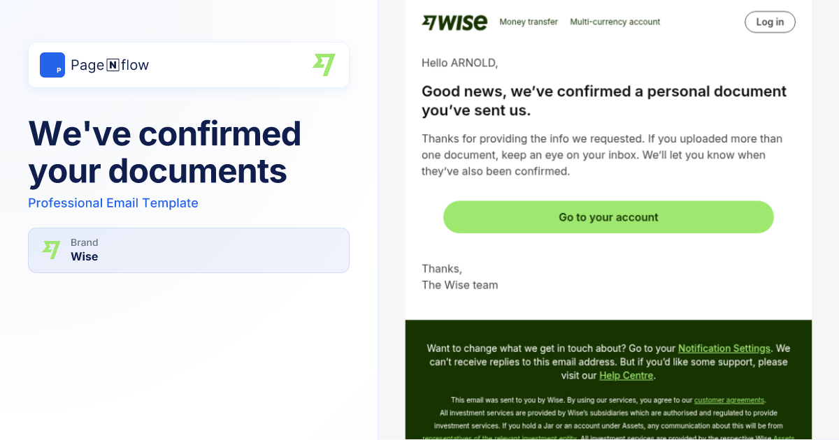 We've confirmed your documents - Source code - Wise